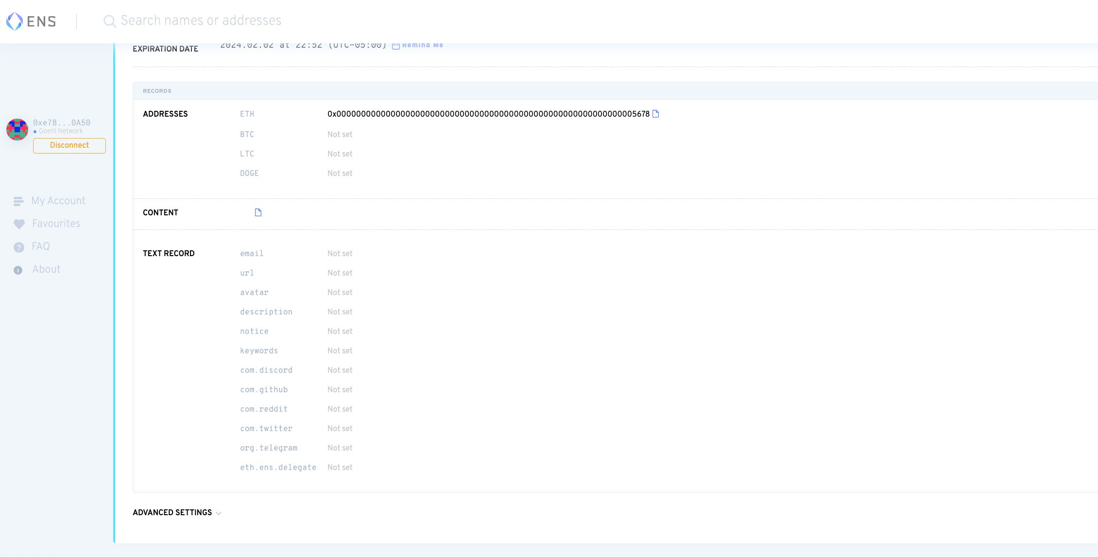 ENS Resolution Starknet